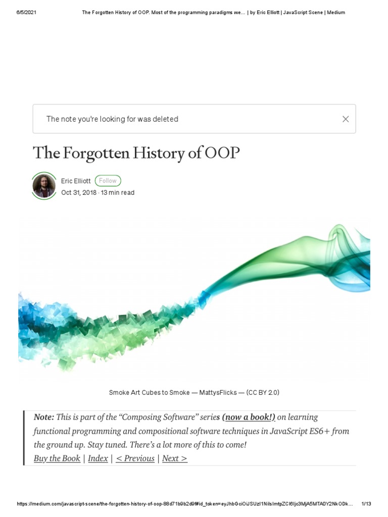 The Forgotten History Of Oop Most Of The Programming Paradigms We By Eric Elliott