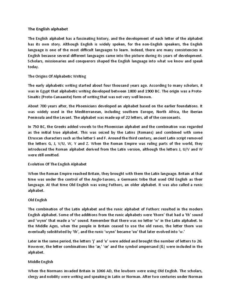 The English Alphabet | PDF | Alphabet | English Language