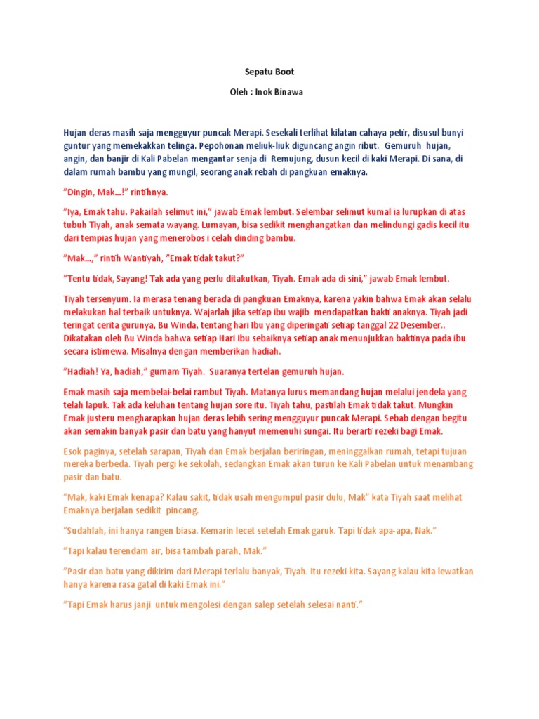 Analisis Teks Cerpen Bindo | PDF