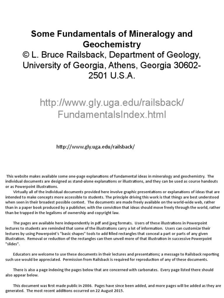 Some Fundamentals of Mineralogy and Geochemistry | PDF | Minerals | Ion