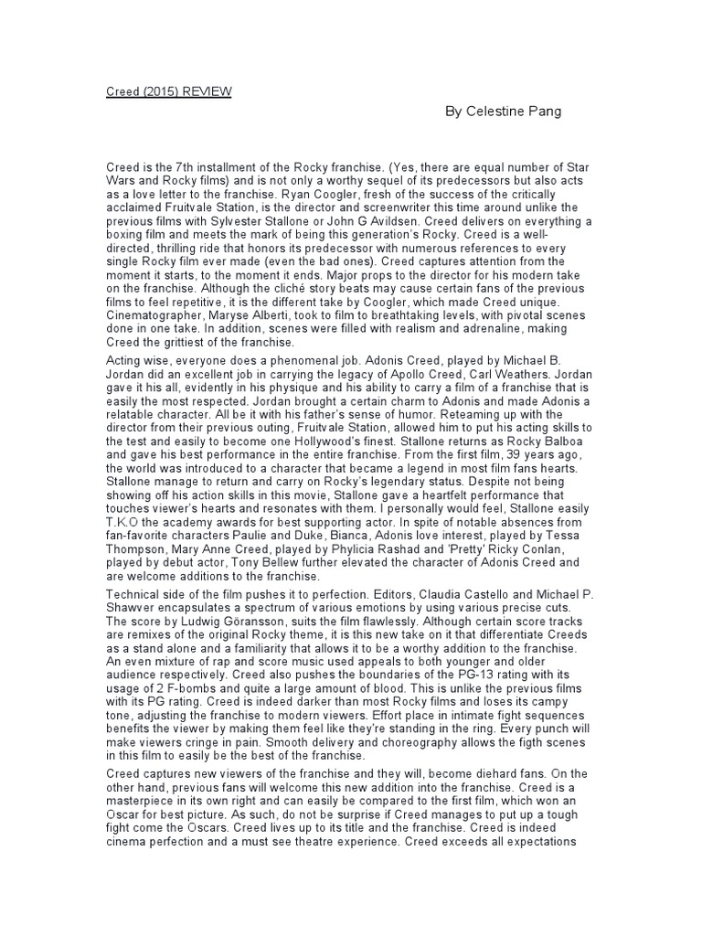 'Creed' Review | PDF | Games & Activities