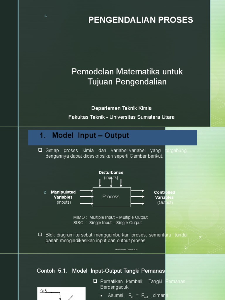 Pemodelan Matematik Dan Linearisasi Sistem Non Linear | PDF Pemodelan Matematik Dan Linearisasi Sistem Non Linear | PDF