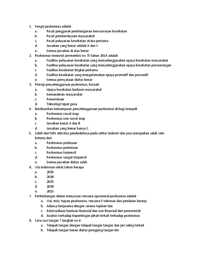 Contoh Soal Tes BLUD Puskesmas | PDF