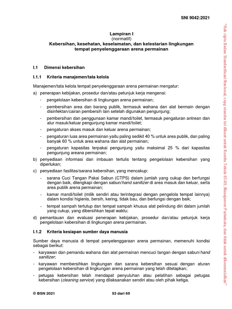 Sni 9042 2021 Chse Arena Permainan | PDF