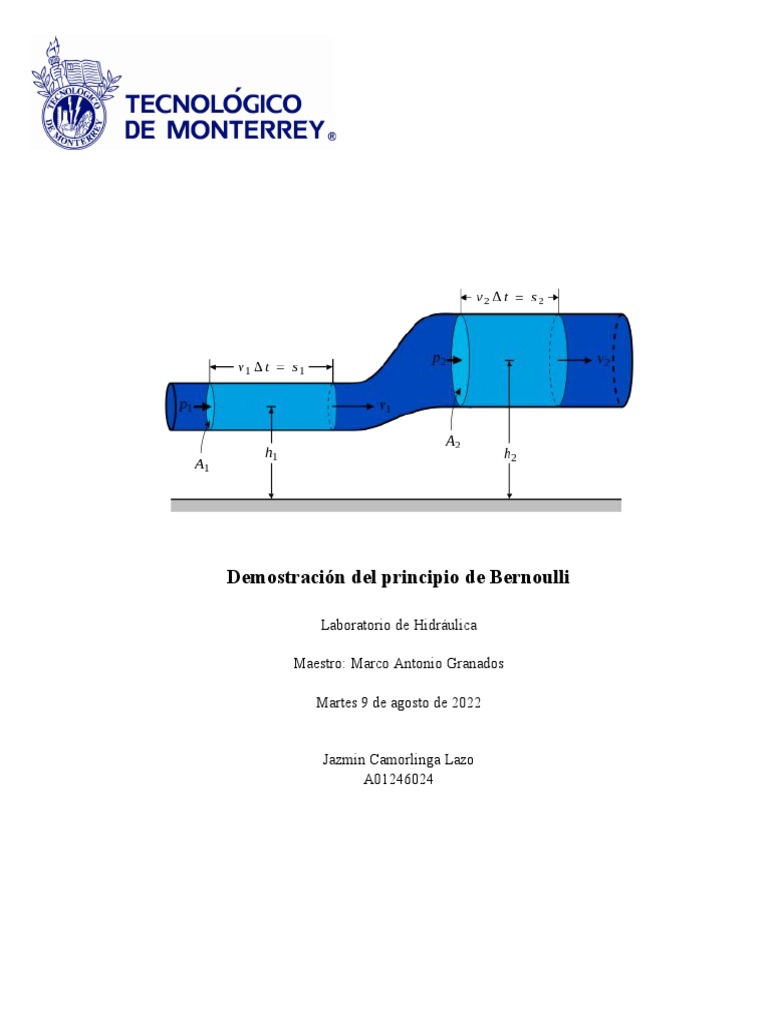 Demostración del principio de Bernoulli | PDF | Química | Mecánica de ...