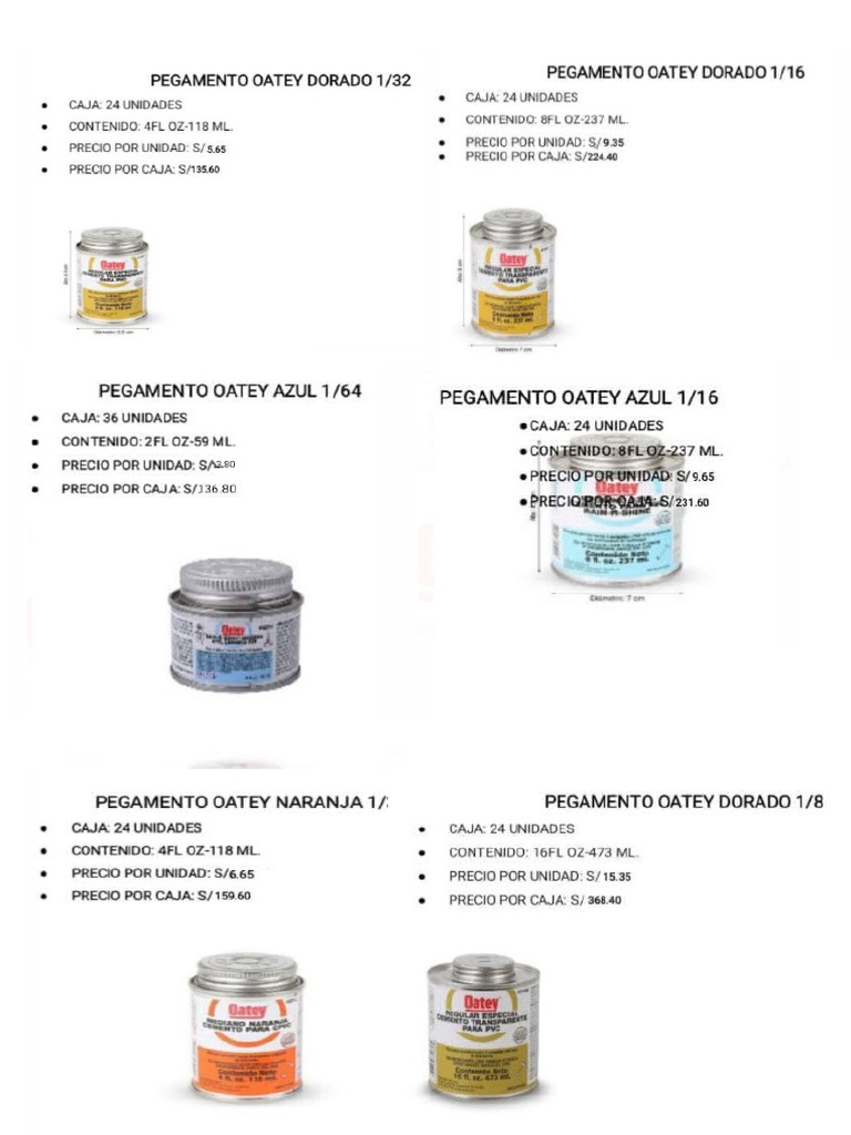 Pegamento Oatey | PDF