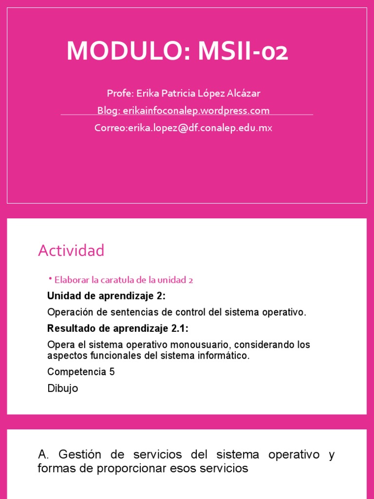 Sesion 7 Msii | PDF | Sistema operativo | Hardware de la computadora