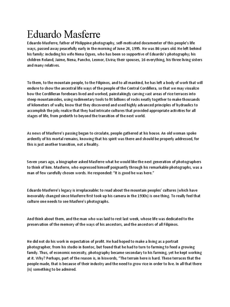 Eduardo Masferre | PDF | Philippines