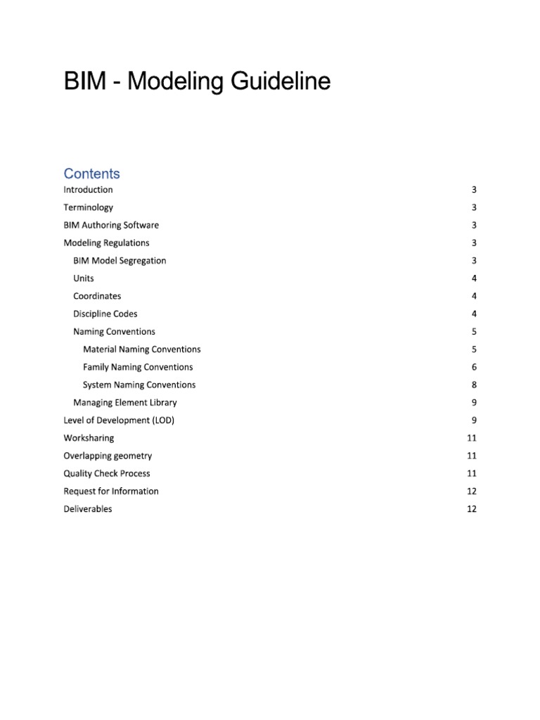 BIM Modelling Guidelines | PDF