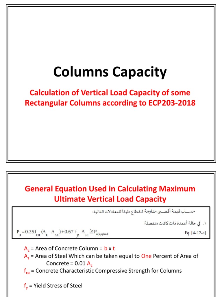 Columns Capacities | Download Free PDF | Column | Strength Of Materials