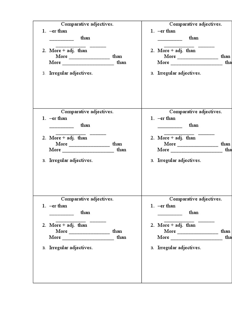 Comparative Adjectives | PDF | Language Arts & Discipline | Self ...