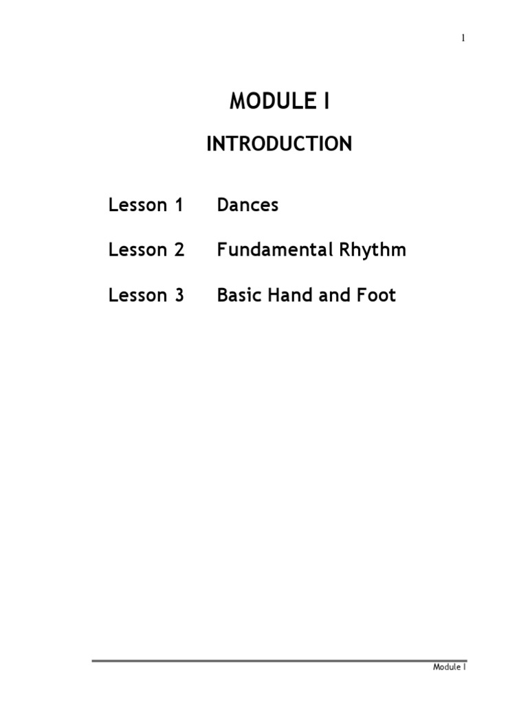 (DANCES) Module - Midterm | PDF | Dances | Rhythm