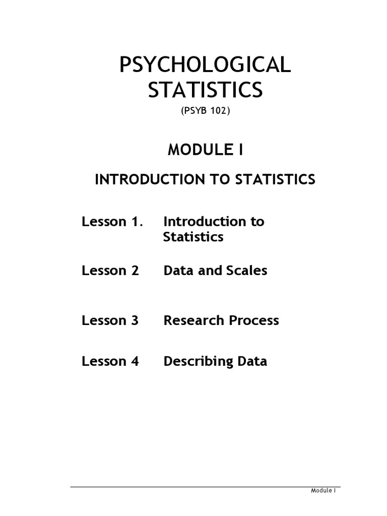 Psych Stats (M1, L1) | PDF | Statistics | Psychology