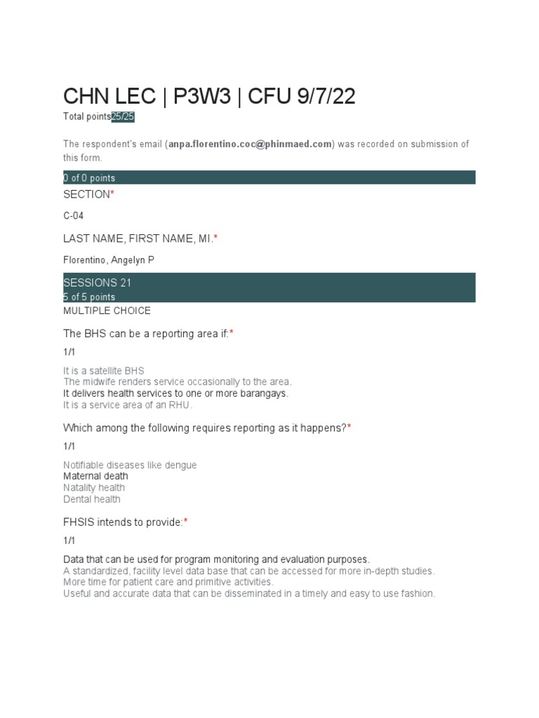 CHN Lec | PDF | Nursing | Health Care