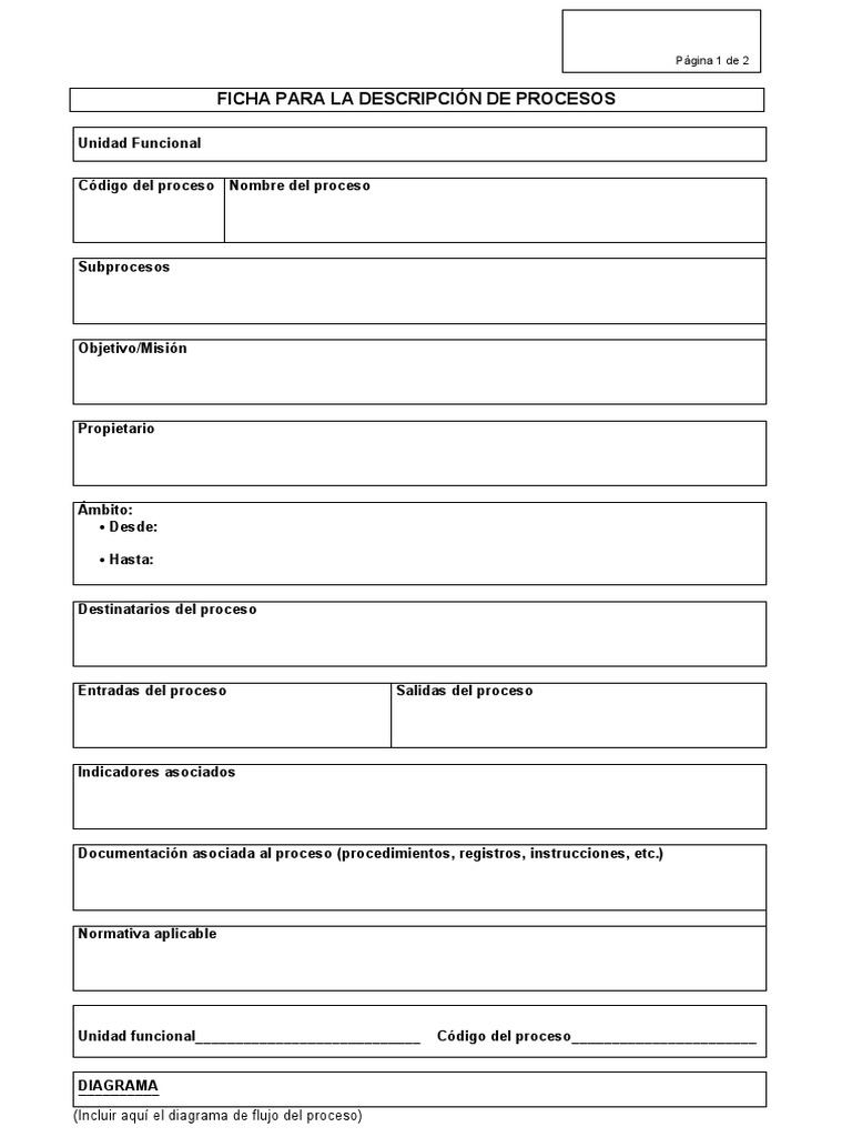 Formato - Ficha de Proceso - Ejemplo | PDF