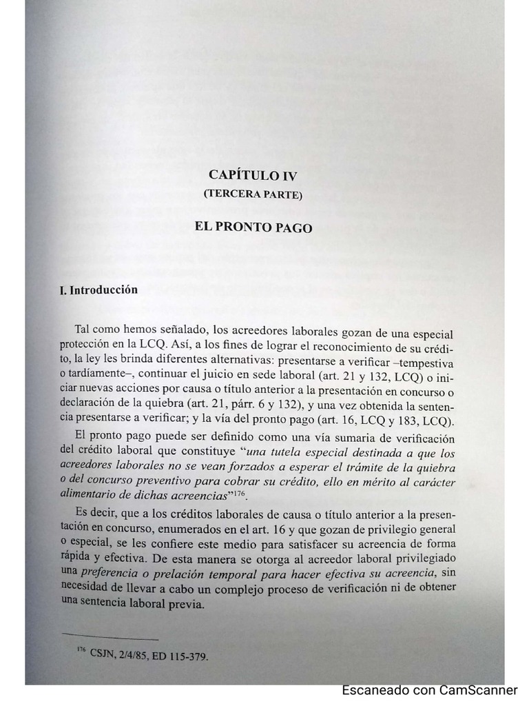 Contrato de Trabajo y Pronto Pago Laboral - Junyent Bas | PDF