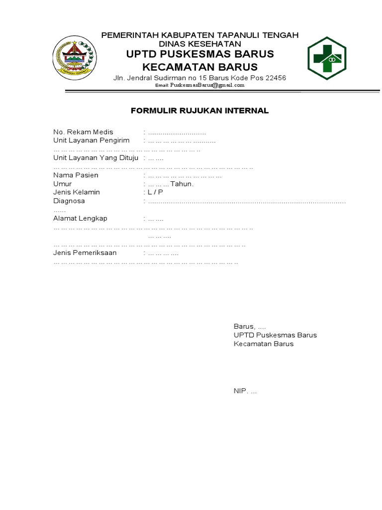 Formulir Rujukan Internal | PDF
