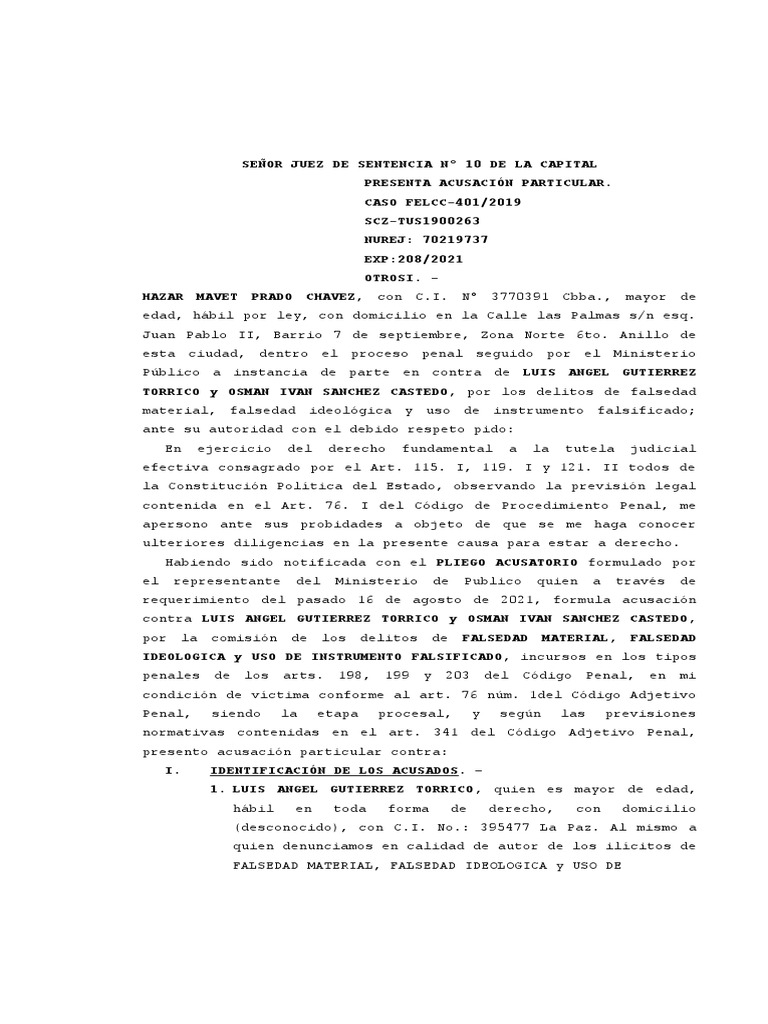 Acusacion Particular 3 | PDF | Procedimiento Criminal | Justicia
