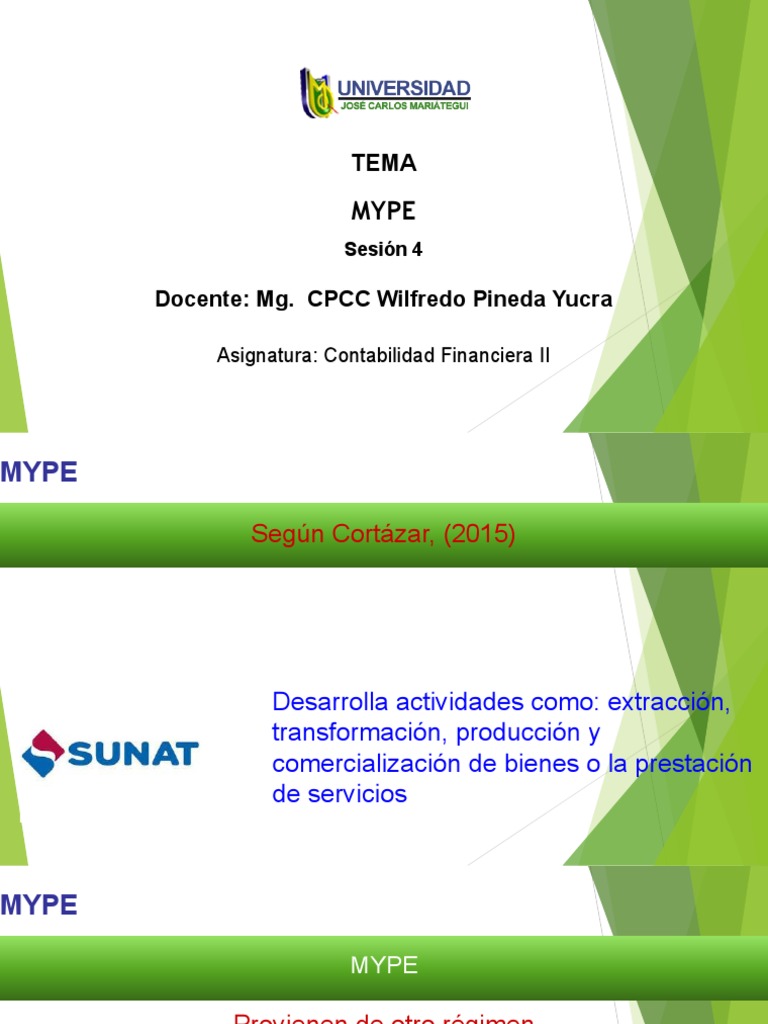 Sesión 4 Regimen Mype Tributario | PDF | Impuestos | Pequeñas y medianas empresas