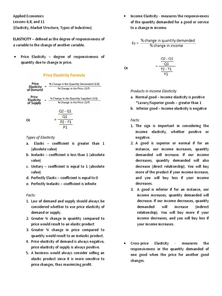 Reviewer Applied Economics | PDF | Elasticity (Economics) | Market Power