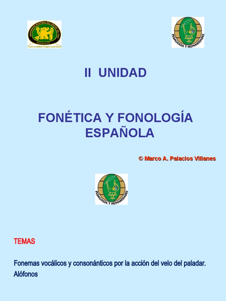 Clase - 10 - Fonetica y Fonologia Española Ii Unidad | PDF | Fonema ...