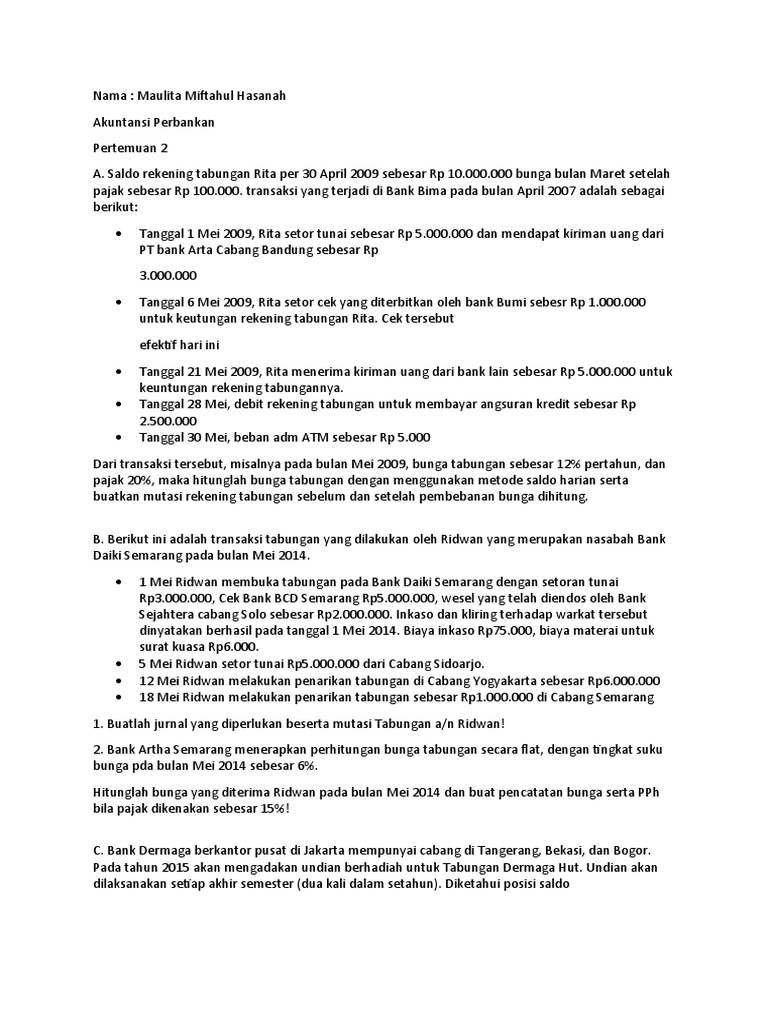 Perbankan Perrt 2 | PDF | Pengelolaan Keuangan & Uang