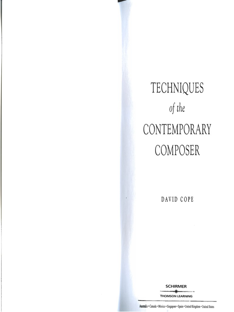 Techniques of The Contemporary Composer, David Cope | PDF