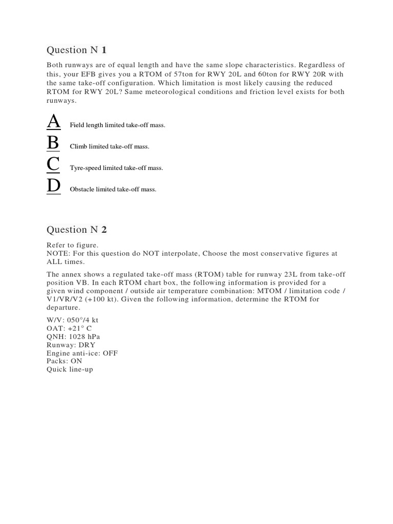 032 - Performance - Questions | PDF | Takeoff | Jet Engine