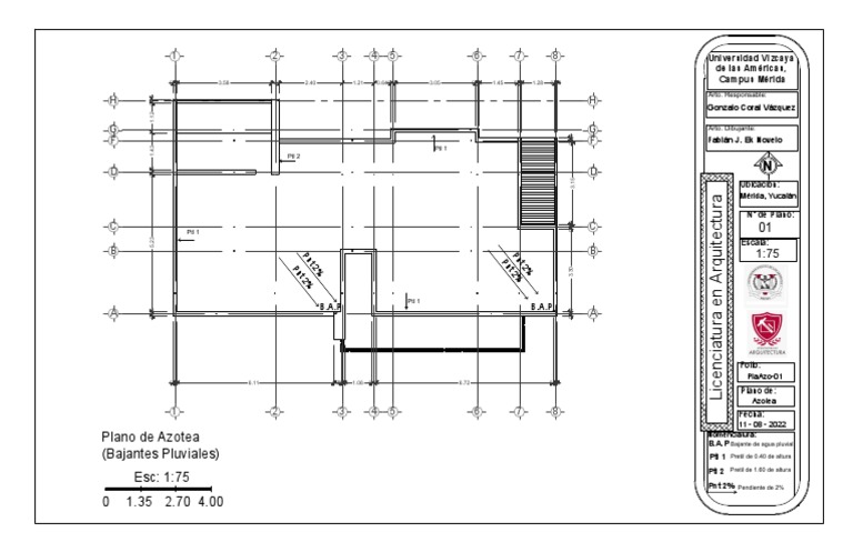 Plano de Azotea y Pretiles Arquitectónicos | PDF