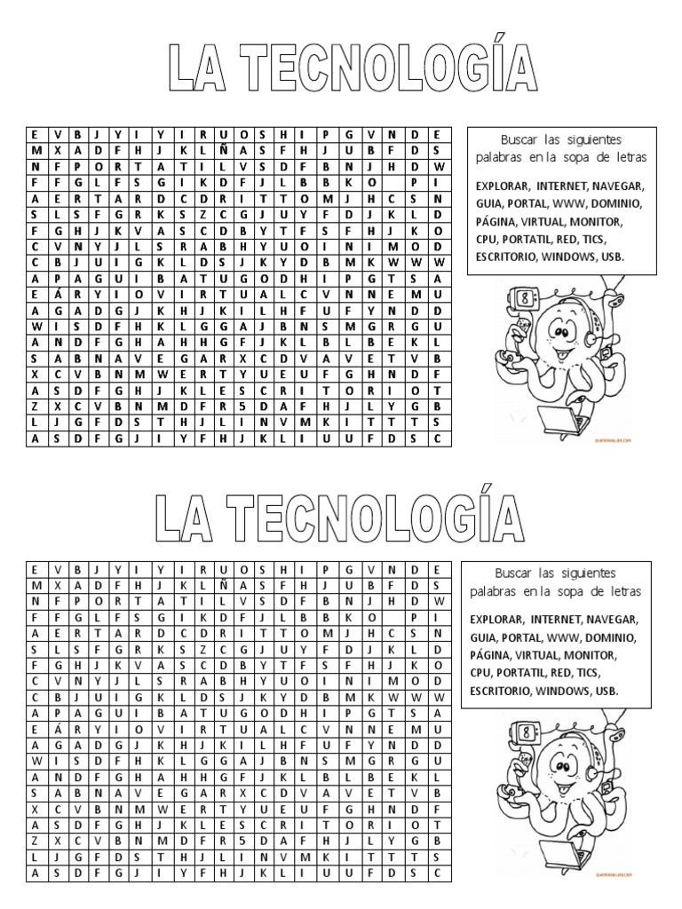 SOPA DE LETRAS informática (1) | PDF | Software del sistema | Software ...