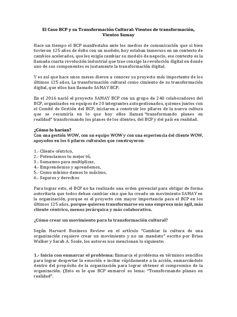 S16.s1 El Caso BCP y Su Transformación | PDF | Liderazgo