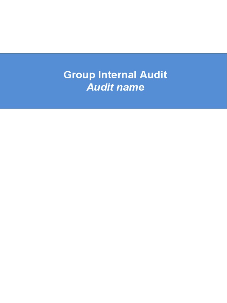 Internal Audit Report Template | Download Free PDF | Internal Control | Internal Audit