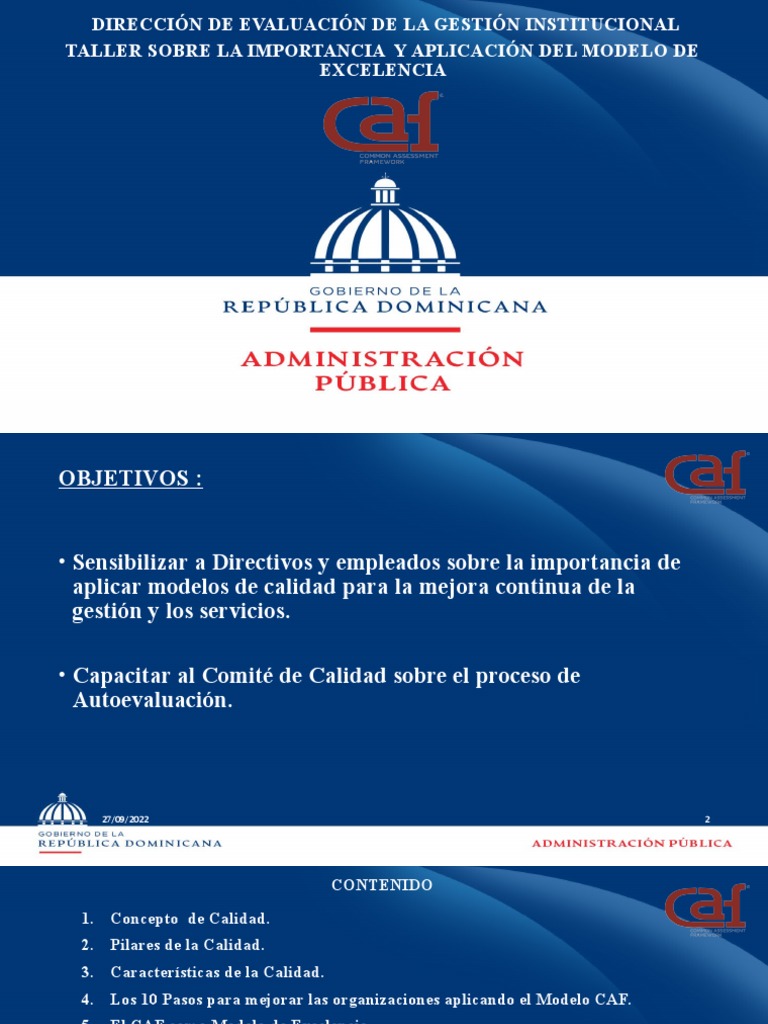 Presentación Taller CAF Nueva 2021 | PDF | Calidad (comercial ...