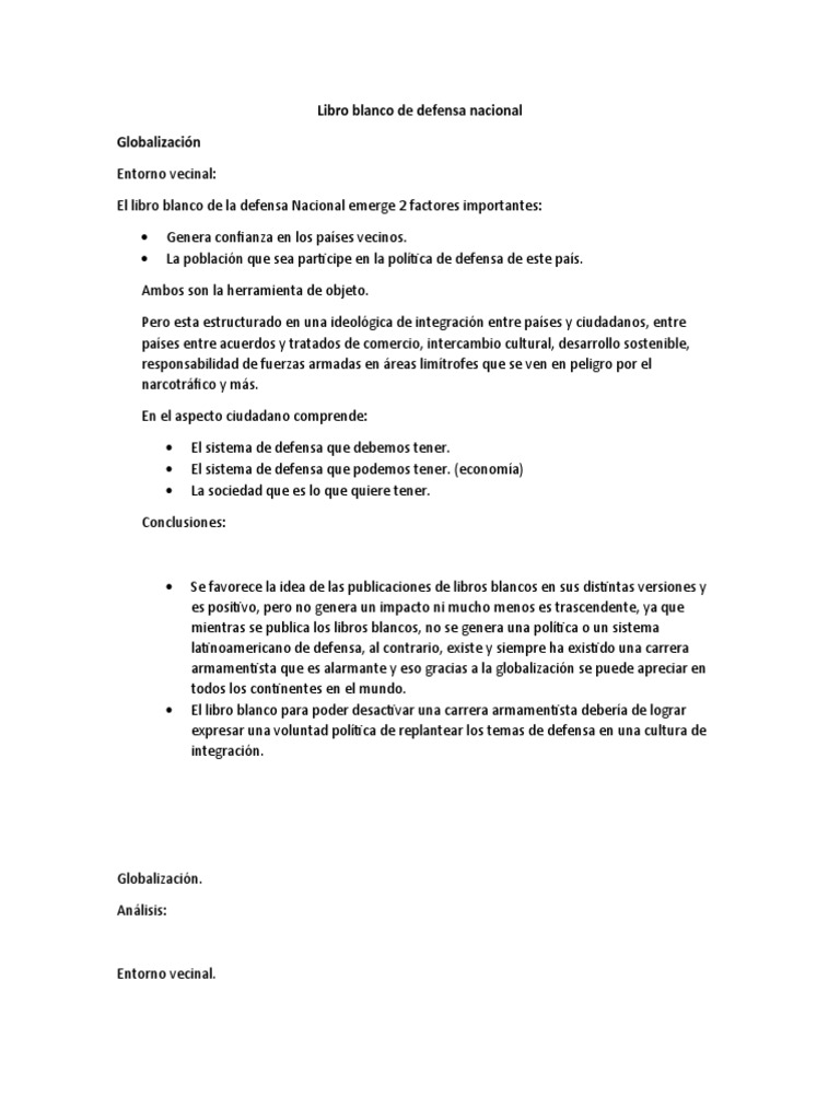 Libro Blanco de La Defensa-Anthony Puemape | PDF | Política