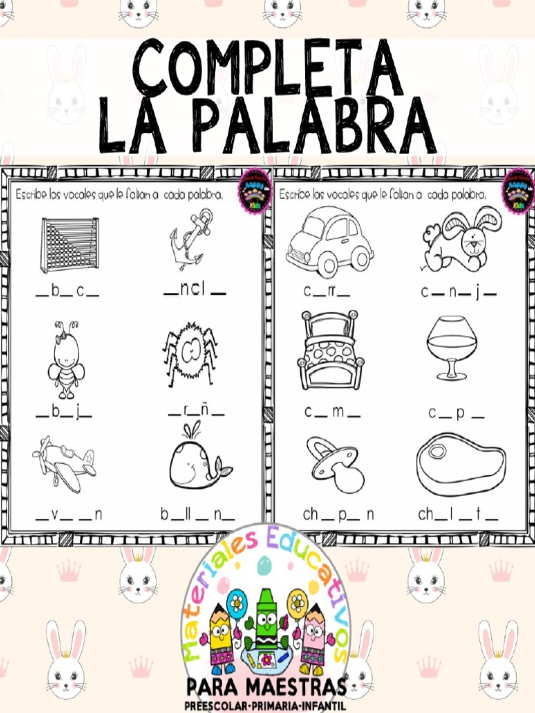 Fichas para Completar Palabras Recopilado Por Materiales Educativos ...