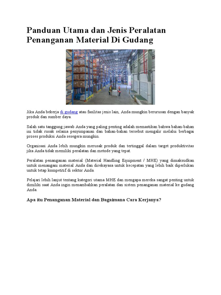 Bahan Materi Safety Induction MHE | PDF