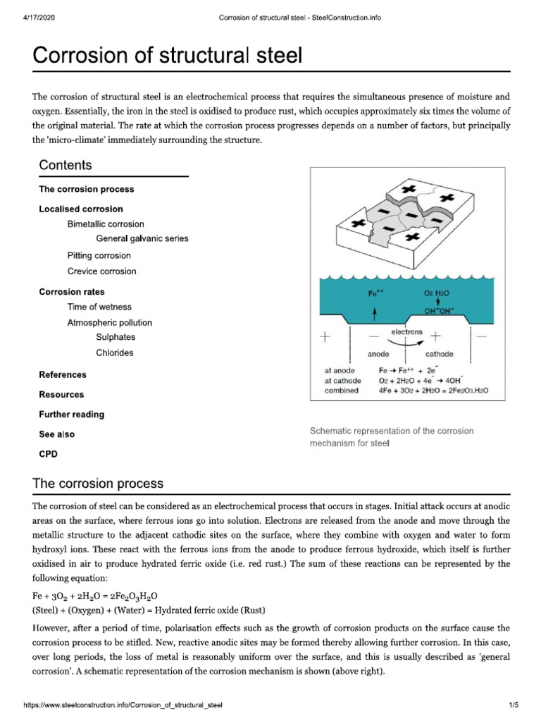 Corrosion of Structural Steel | PDF