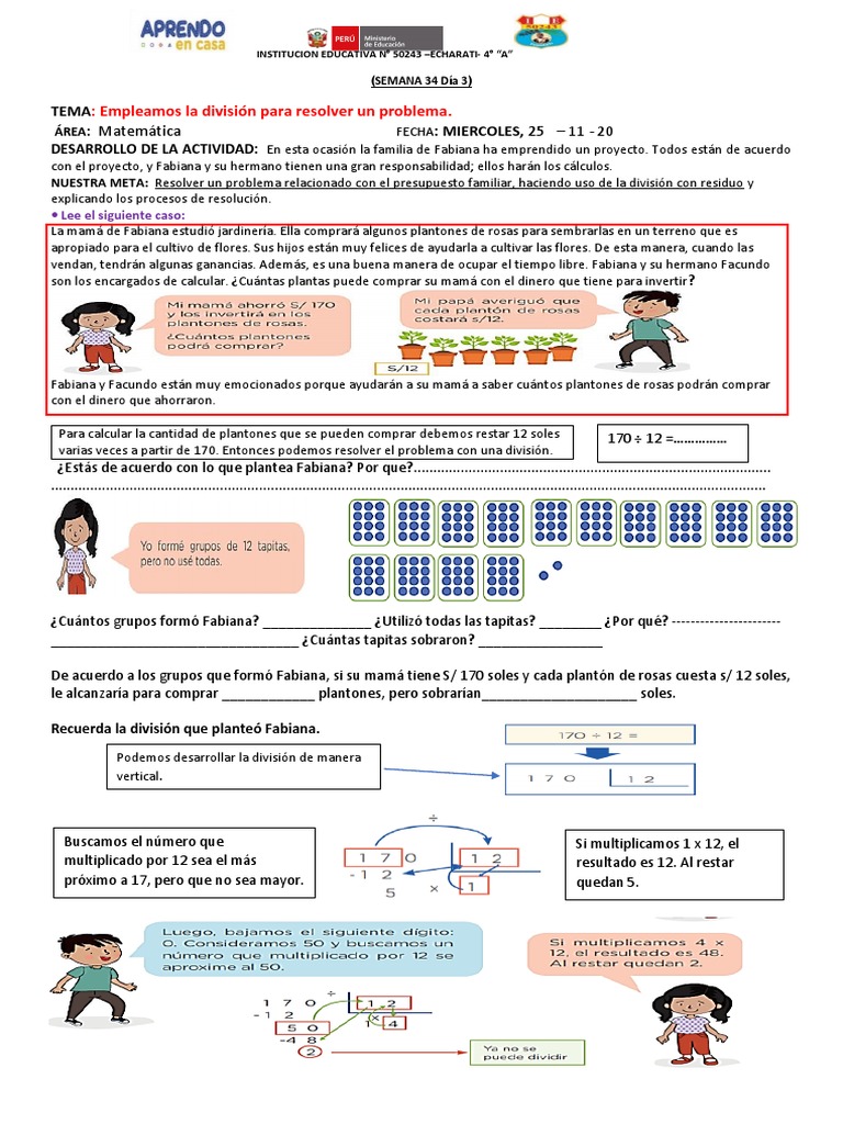 Empleamos La Division para Resolver Problemas. | PDF | División ...