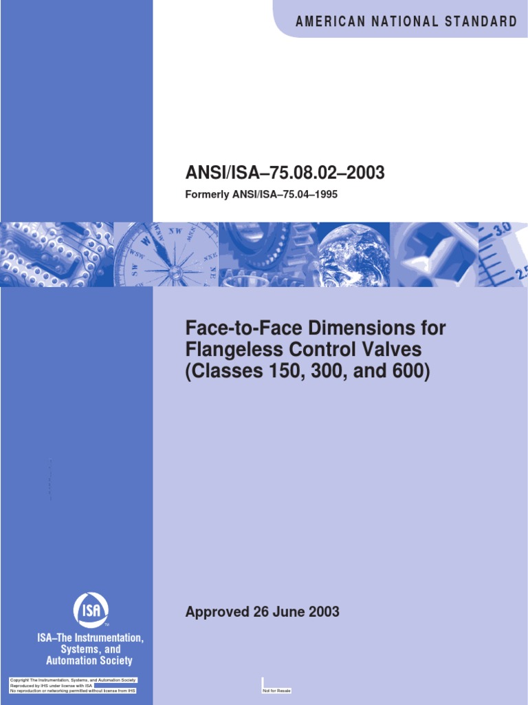 ISA 75.08.02 Face-to-Face Dimensions For Flangeless Control Valves ...