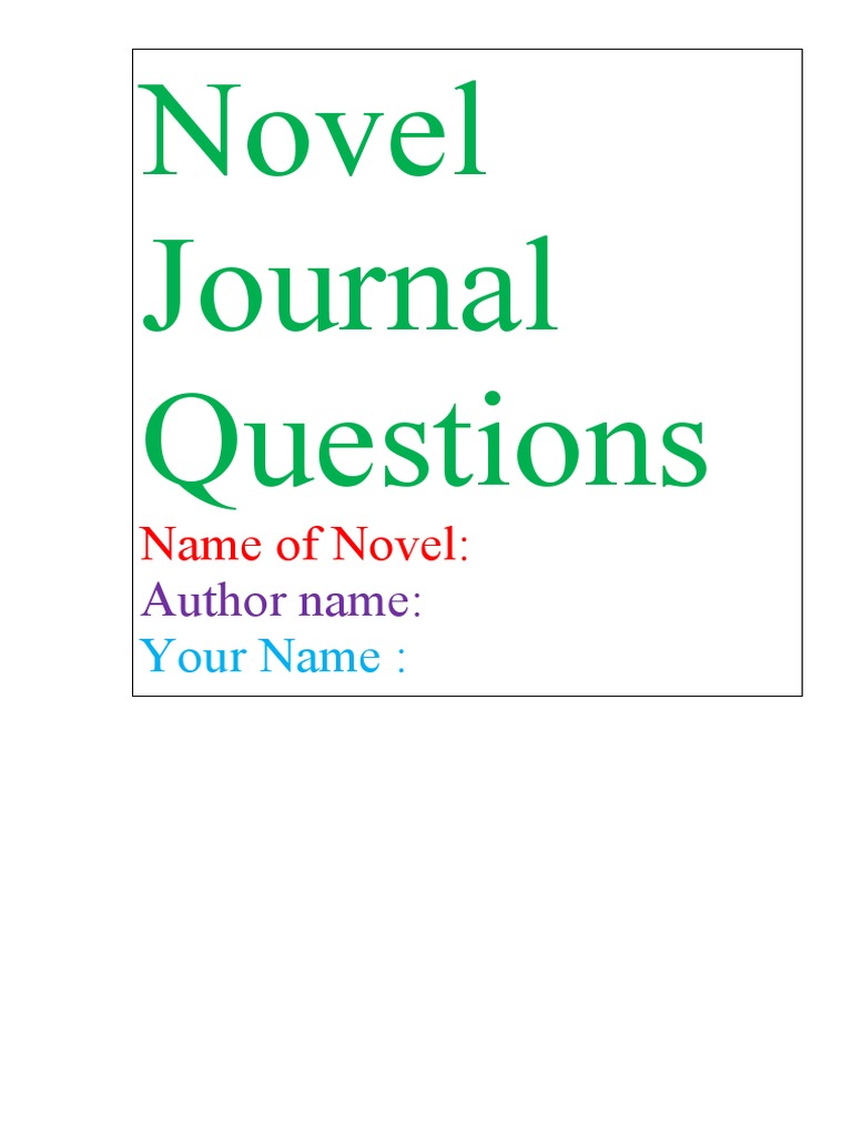Novel Journal Questions | PDF