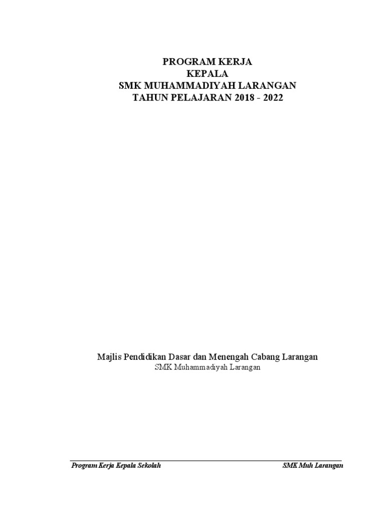 Program Kerja Kepsek | PDF