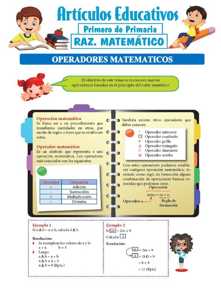 Operadores Matematicos para Pimero de Primaria | PDF