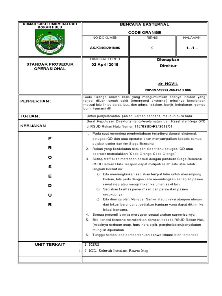 Sop Code Oranye | PDF
