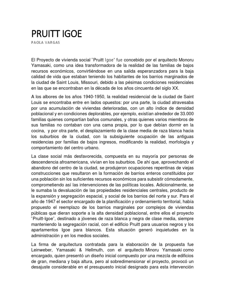 Tarea 6 Pruitt Igoe | PDF