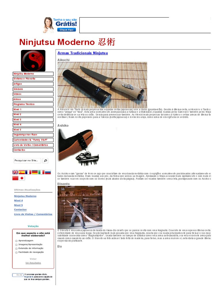 Armas Tradicionais Ninjutsu | PDF