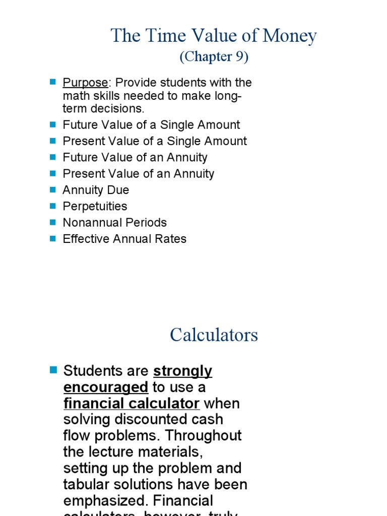 Time Value of Money | PDF | Present Value | Time Value Of Money