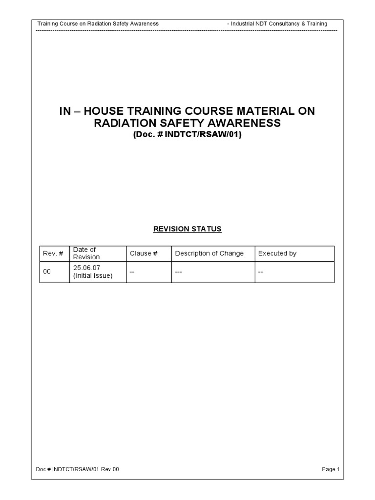 Radiation Safety Awareness Training Course | PDF | Gamma Ray | Ionizing ...
