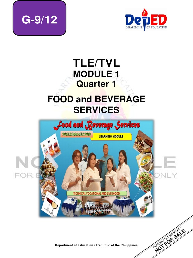 TLE TVL HE G9 G12 Q1 Module 1 Food and Beverage Services Week 1 ... TLE TVL HE G9 G12 Q1 Module 1 Food and Beverage Services Week 1 ...