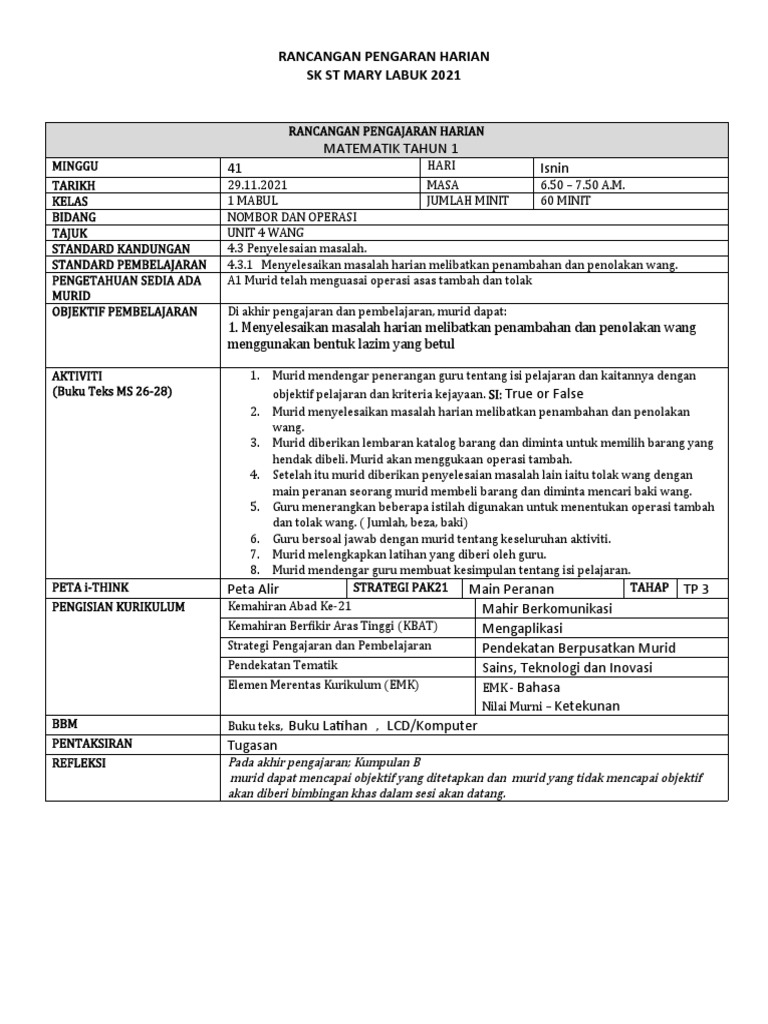 RPH (29 Nov - 3 Dec) | PDF | Karier & Perkembangan