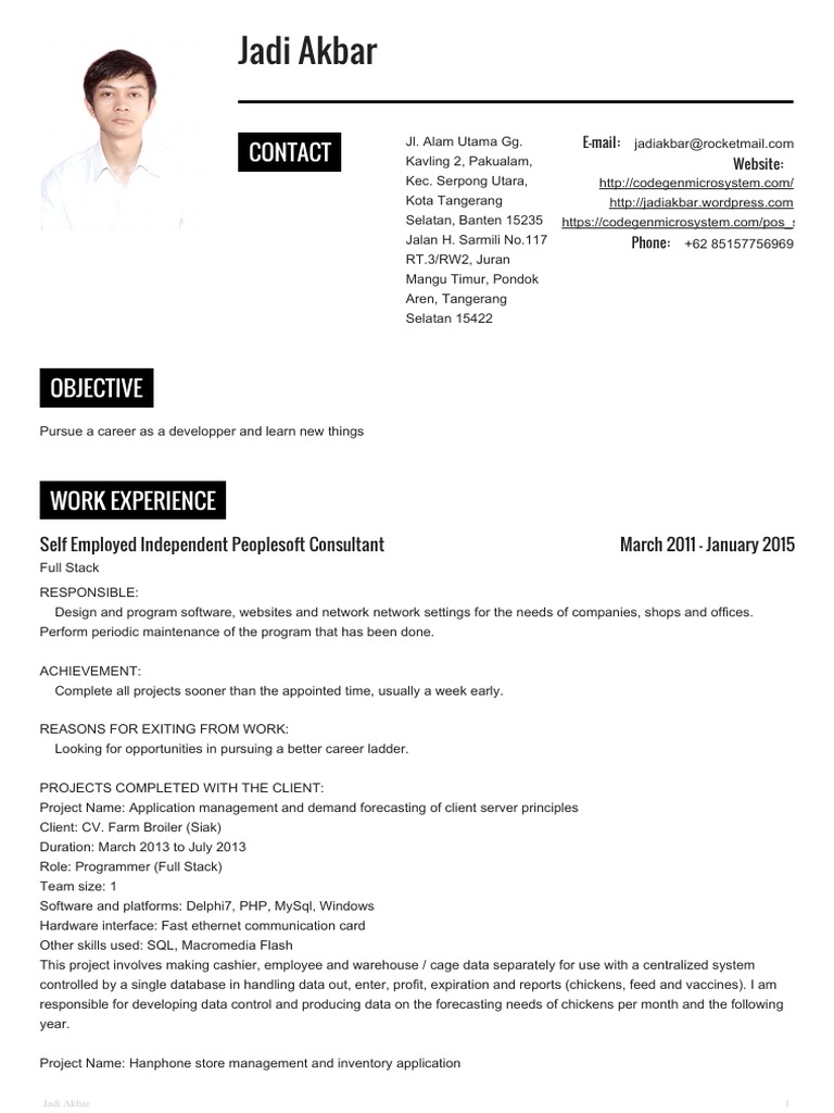 CV J. Akbar - Design Metro | PDF | My Sql | Php